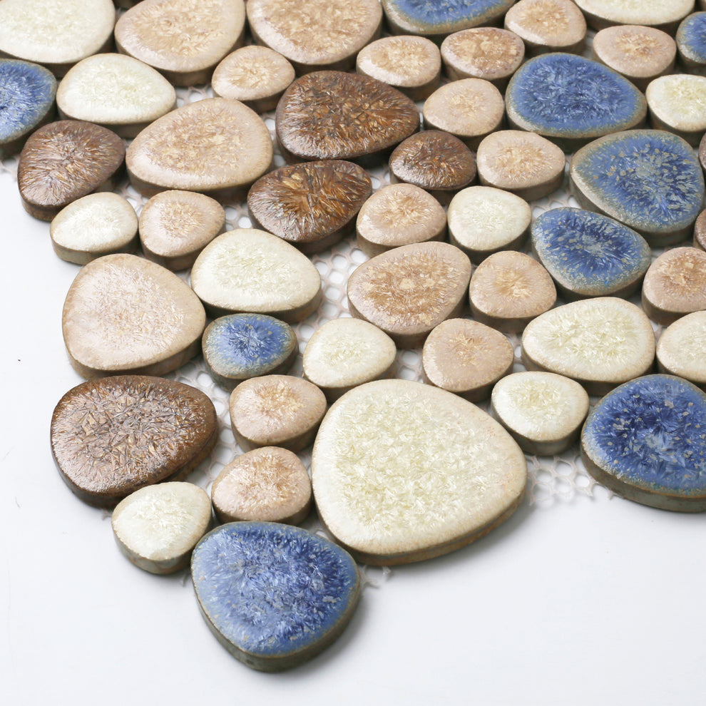 Parrotile Yosemite Matte Pebble Stone Shower Tile Extremely Non Slip